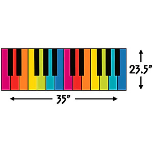 Fun Express Floor Piano Sticker Decal, Almost 3 Feet Long - Removes Easily - Party and Studio VBS Decor - VBS Vacation Bible School Supplies/Decor - 2 Pieces