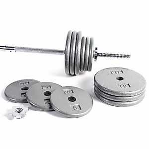 CAP Barbell Standard 1-Inch Barbell Weight Set, 100-Pounds