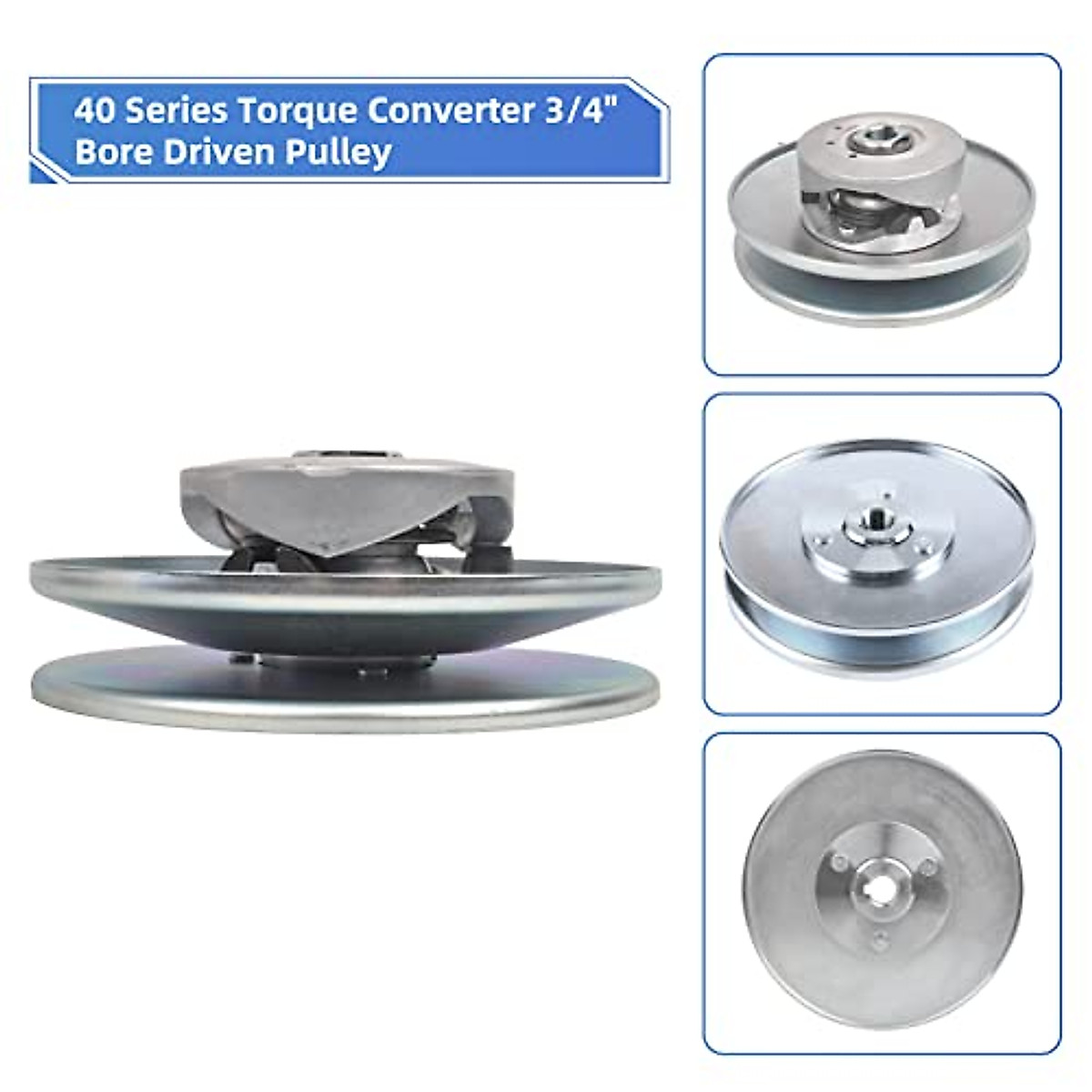 GESEXI 40 Series 1" BORE Go Kart CVT Torque Converter Clutch Kit 1" Bore Driver Clutch + 3/4" Driven Clutch + 203785 Drive Belt Compatible with Comet 40/44 Series for Mini Bike, Go Kart, Lawnmower