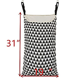 HDHYK Adjustable Space Saving Door Hanging Laundry Hamper Bag with Over Door Hooks for Dirty Laundry
