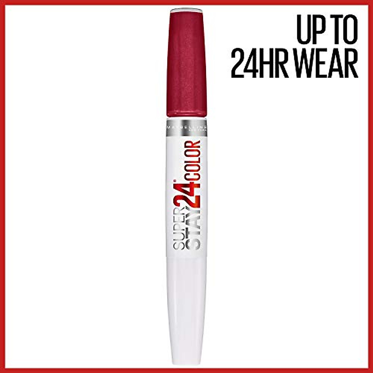 Maybelline Super Stay 24, 2-Step Liquid Lipstick Makeup, Long Lasting Highly Pigmented Color with Moisturizing Balm, All Day Cherry, Red, 1 Count