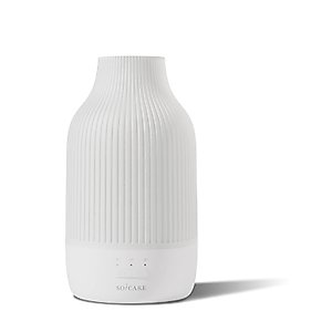 SOICARE Cordless Rechargeable Diffuser, Battery Operated Mini Portable Wireless Diffuser for Essential Oils, 80ML Small USB Essential Oil Diffuser with Warm Light (White)
