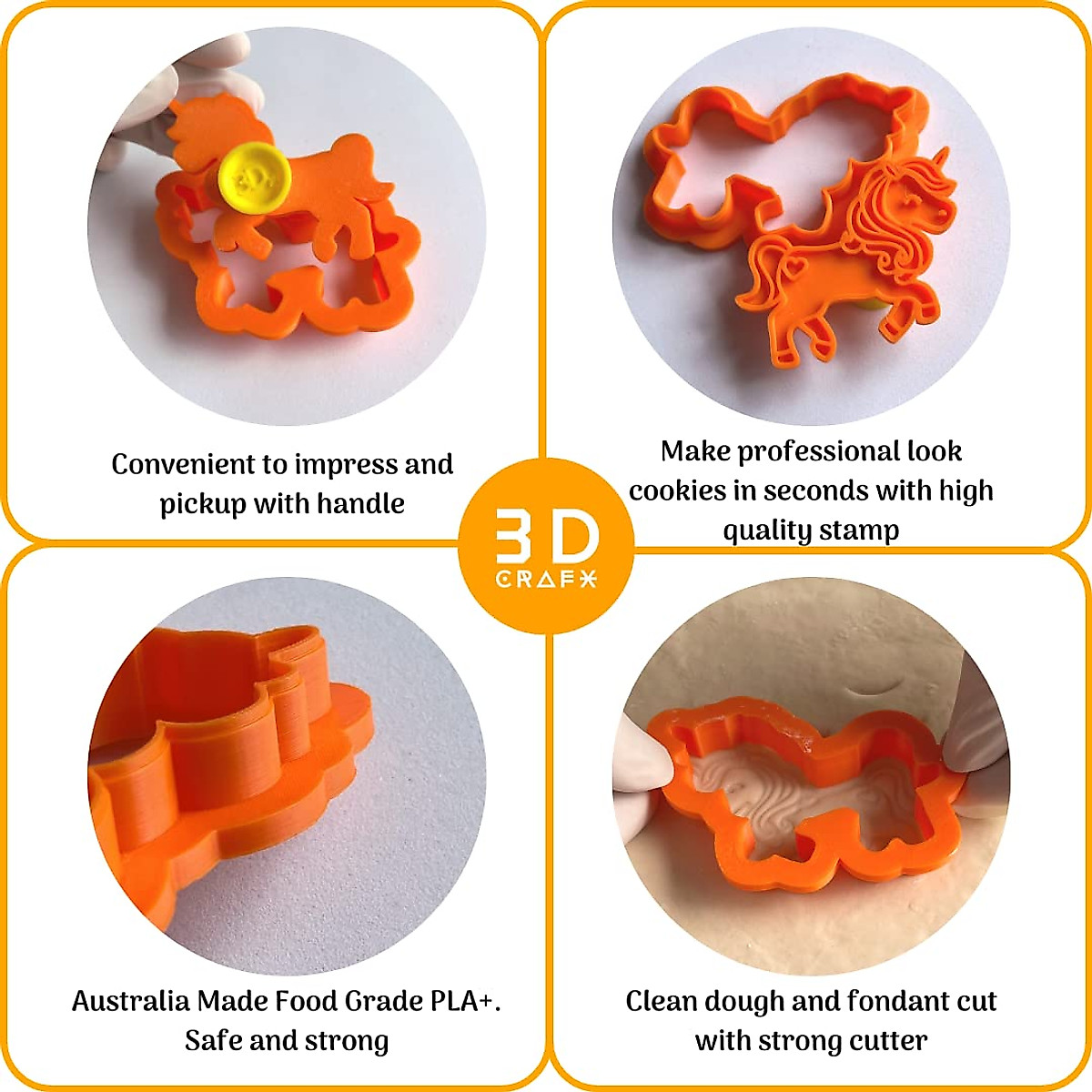 3dcrafx Cartepilla Worm Cookie Cutter and Stamp Set for Baby Shower, Cookie Mould, Professional Baking Dough Tools