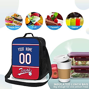 ANTKING Texas Lunch Box Lunch Bag Cooler Custom Any Name and Any Number Personalized Gifts for Kids Men Women
