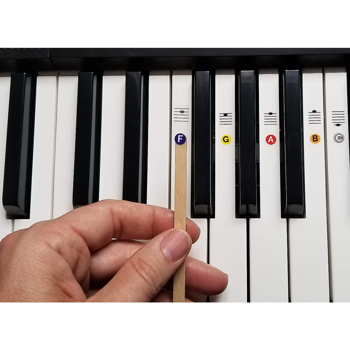 Color Piano Keyboard Stickers- Removable, Transparent, for White & Black Keys