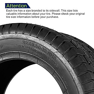 MaxAuto 22X9.50-12 Lawn Mower Tires, 22x9.5-12 Lawn Garden Tractor Tires, 22x9.5x12 Turf Tire, 4PR Tubeless, 1290lbs Capacity, Set of 2