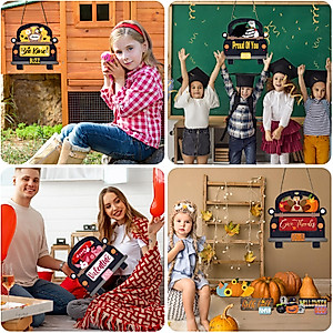 Interchangeable Welcome Sign Farmhouse Seasonal Truck Welcome Sign Interchangeable Holiday Decor and 45 Pcs Rustic Holiday Icons Hanging Truck Door Hanger for Front Door Home Porch Spring Decorations