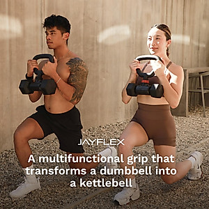 Jayflex Hyperbell Rotating Kettlebell Grip for Dumbbells - Adjustable Weight Dumbbell Grips for Work from Home Fitness - 100 lb Capacity Converter for Kettlebells and Home Workouts
