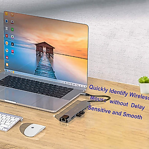 USB C Hub, WUJO 8 in 1 USB C Adapter with 4K HDMI, 1Gbps Ethernet, 87w Type C PD,Thunderbolt 3 USBC Port, 2 USB 3.0, SD/TF Card Reader, Compatible with MacBook Pro/Air, Pixelbook,XPS, Chromebook.
