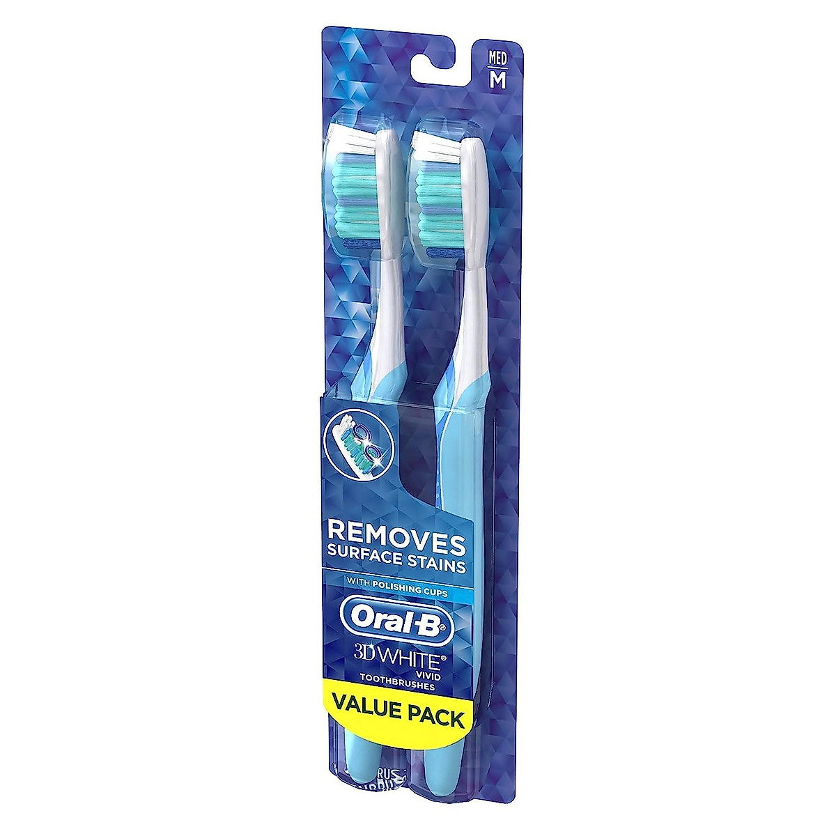 Oral-B Advantage 3D White Vivid Toothbrush Medium Twin (Pack of 3)