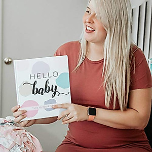 Hello Baby Book, a journal scrapbook for boys milestones and memories