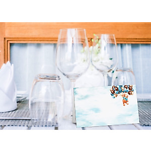 Shower Bear Place Cards Tent Style Cards – 25 Cards per Pack Shower Bear Party Supplies Decorations (TAIKA-009)