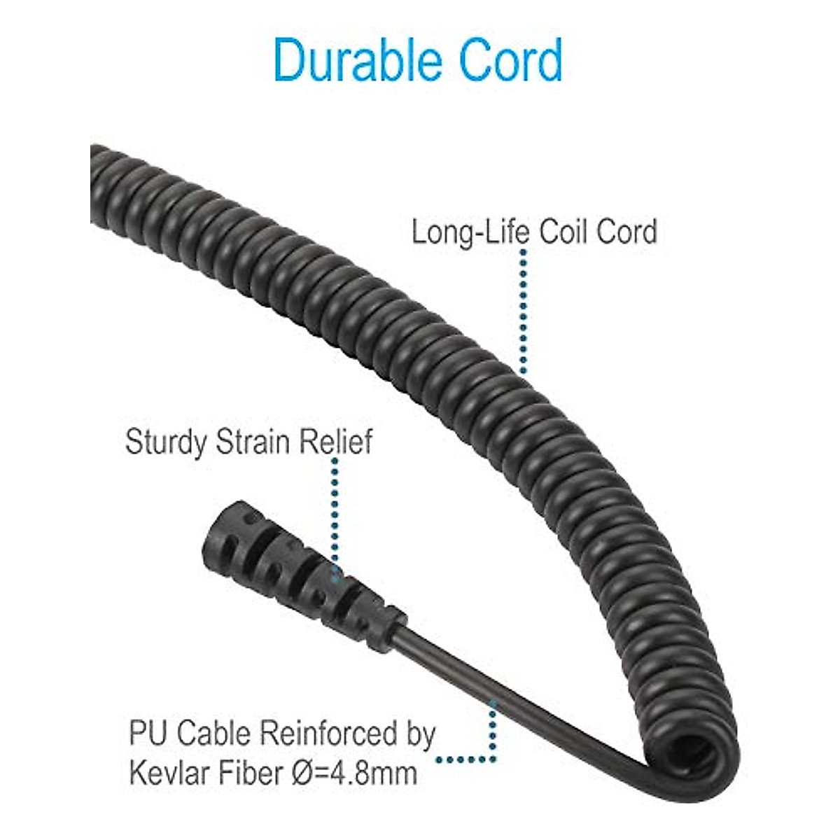 Heavy Speaker Mic with Reinforced Cable for Kenwood Radios NX-220 NX-320 TK-2160 TK-2170 TK-2212 TK-2302 TK-2312 TK-2360 TK-2402 TK-3160 TK-3170 TK-3230 TK-3312 TK-3360 TK-3402, Shoulder Microphone