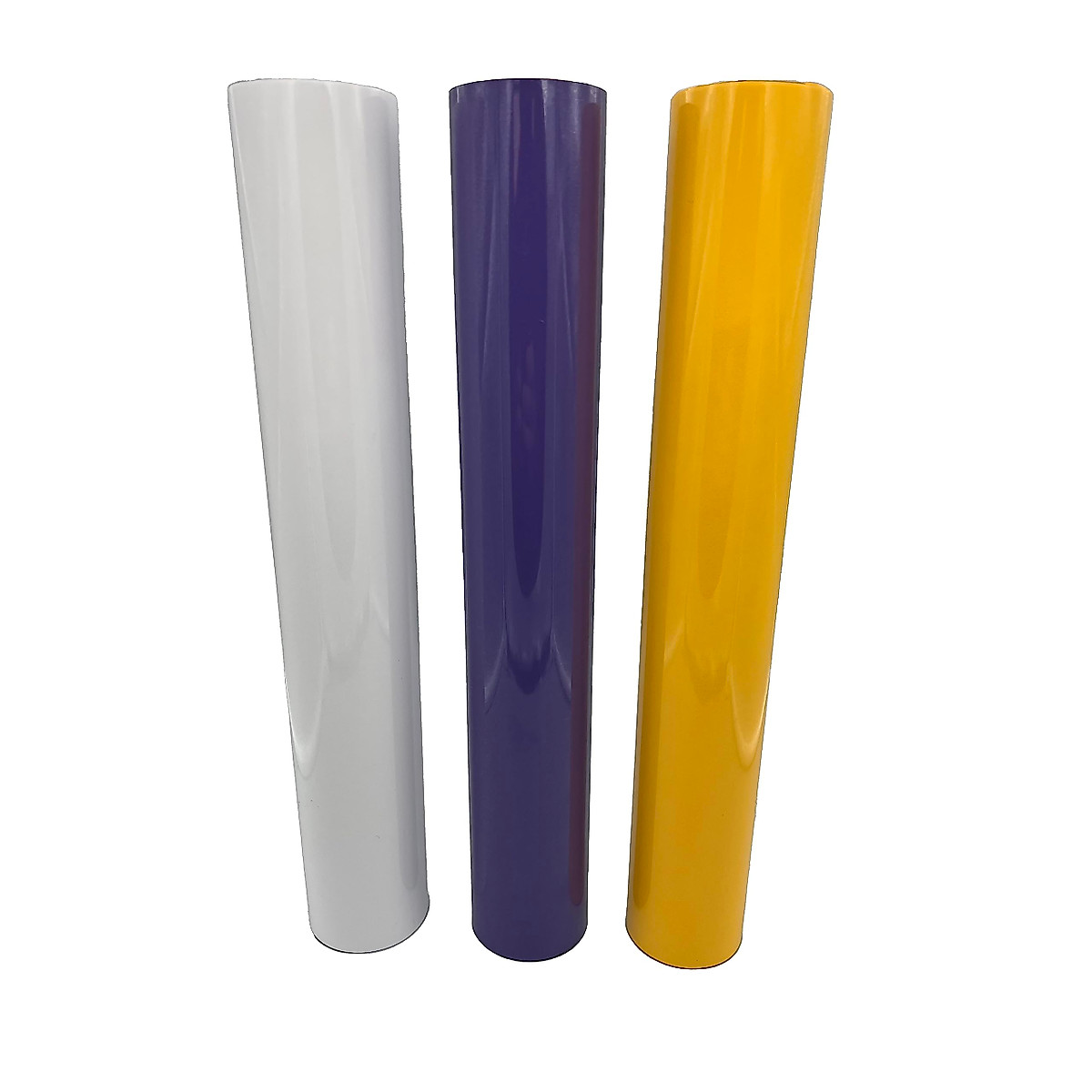 Siser EasyWeed Heat Transfer Vinyl 11.8" x 5ft Roll (3 Pack Bundle with Bonus Weeder)-Compatible with Siser Romeo/Juliet & Other Cutters - CPSIA Certified (White/Purple/Yellow)