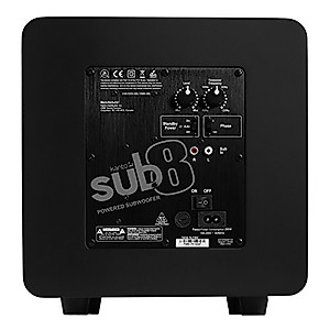 Kanto sub8 Powered Subwoofer – 8” Paper Cone Driver — Powerful Bass Extension – Matte Black