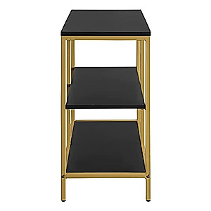 OSP Home Furnishings Modern Life Contemporary Double 3 Shelf Bookcase and Credenza, Black