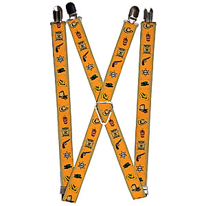 Buckle-Down Men's Suspender-Old Western, Multicolor, One Size
