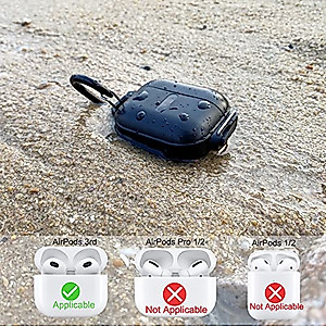 Compatible for AirPods 3rd Generation, Waterproof,Support MagSafe Wireless Charging, Anti-Lost,Visible Charging Light. (Black)