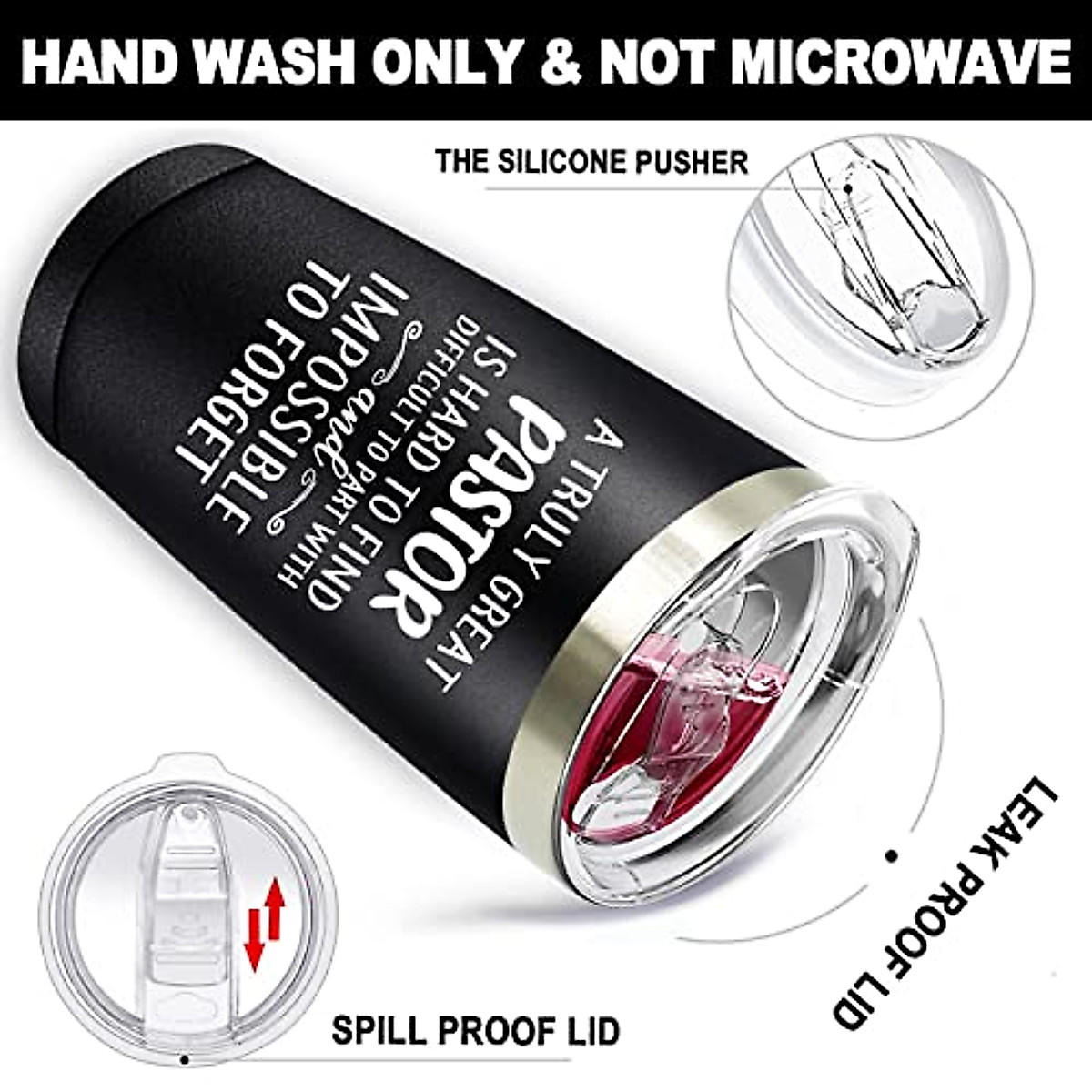 DOEARTE Pastor Gifts for Men Women - A Truly Great Pastor is Hard to Find - Pastor Appreciation Gifts - Funny Thank You, Birthday, Thanksgiving, Anniversary, Gift Ideas for Pastor - 20oz Tumbler