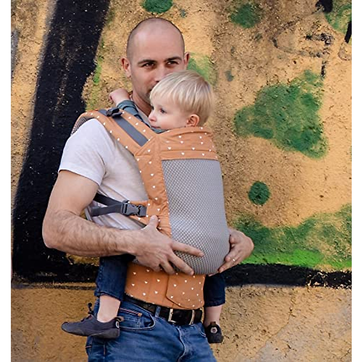 Beco Toddler Carrier with Extra Wide Seat - Toddler Carrying Backpack Style and Front-Carry - Lightweight & Breathable Child Carrier - Toddler Sling Carrier 20-60 lbs (Cool Brick Heart)