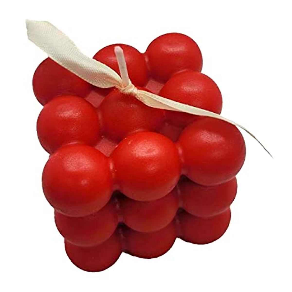 Airapeutic Vanilla Coconut Small Aesthetic Decorative Red Scented Bubble Candle Soy Wax Essential Oil Aromatherapy Cool Funky Trendy For Party Holiday Christmas Room Home Bathroom Decor Shaped Candles