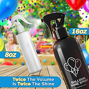 Orca Balloon Shine Spray (16oz) | Ultra Shiny Glow Spray for Latex Balloons. Balloon Brightener Spray for Lasting Gloss Finish (Brillo para Globos)