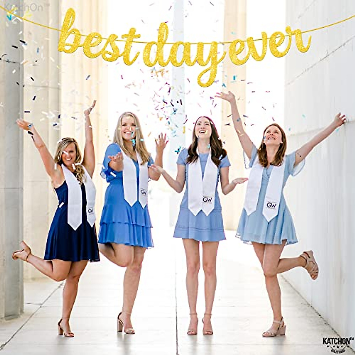 KatchOn, Gold Best Day Ever Banner - 10 Feet, No DIY | Gold Glitter Best Day Ever Sign, Graduation Decorations | Best Day Ever Decorations, Wedding Day Decorations, Graduation Party Decorations 2023