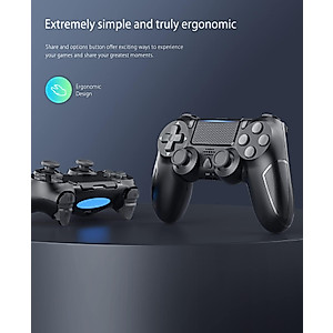 YCCTEAM Wireless Game Controller Compatible with PS 4 Slim with Enhanced Dual Vibration/Analog Sticks/6-Axis Motion Sensor, Compatible with PC/Windows 7/8/10/11