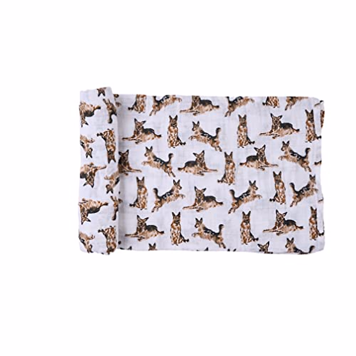Mud Pie Baby Dog Breed Swaddle Blanket, German Shepherd 47" x 47"
