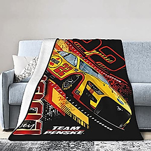 Joey Logano 22 All Season Fleece Blanket Throw Ultra Soft Flannel Blanket Digital Printed Premium Fluffy Microfiber Fleece 40"x30"