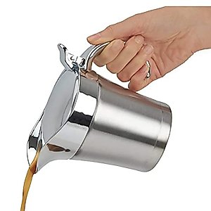 With Hinged Lid Insulated Gravy Boat (450ML/16 OZ) SU304 Stainless Steel Double Wall Gravy Warmer,Serving for Cream, Salad Dressing, Sauce