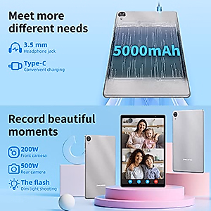 TECLAST Tablet 10 inch Android 12 Tablets, P25T 3GB RAM+64GB ROM(TF 1TB), Wi-Fi 6 Tablet PC, 1.8Ghz 4-core CPU, 2.4G/5G WiFi, 800x1280 FHD IPS, Bluetooth 5.0, Dual Cameras, 6000 mAh, Stereo