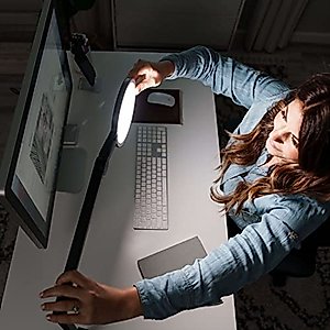 Lume Cube Edge LED Desk Light | Remote Work Swing Arm Desk Lamp with Clamp | Video Conferencing lighting, Zoom Webcam, Task Light, Drafting Light, Table Lamp | Adjustable Brightness, Color Temperature