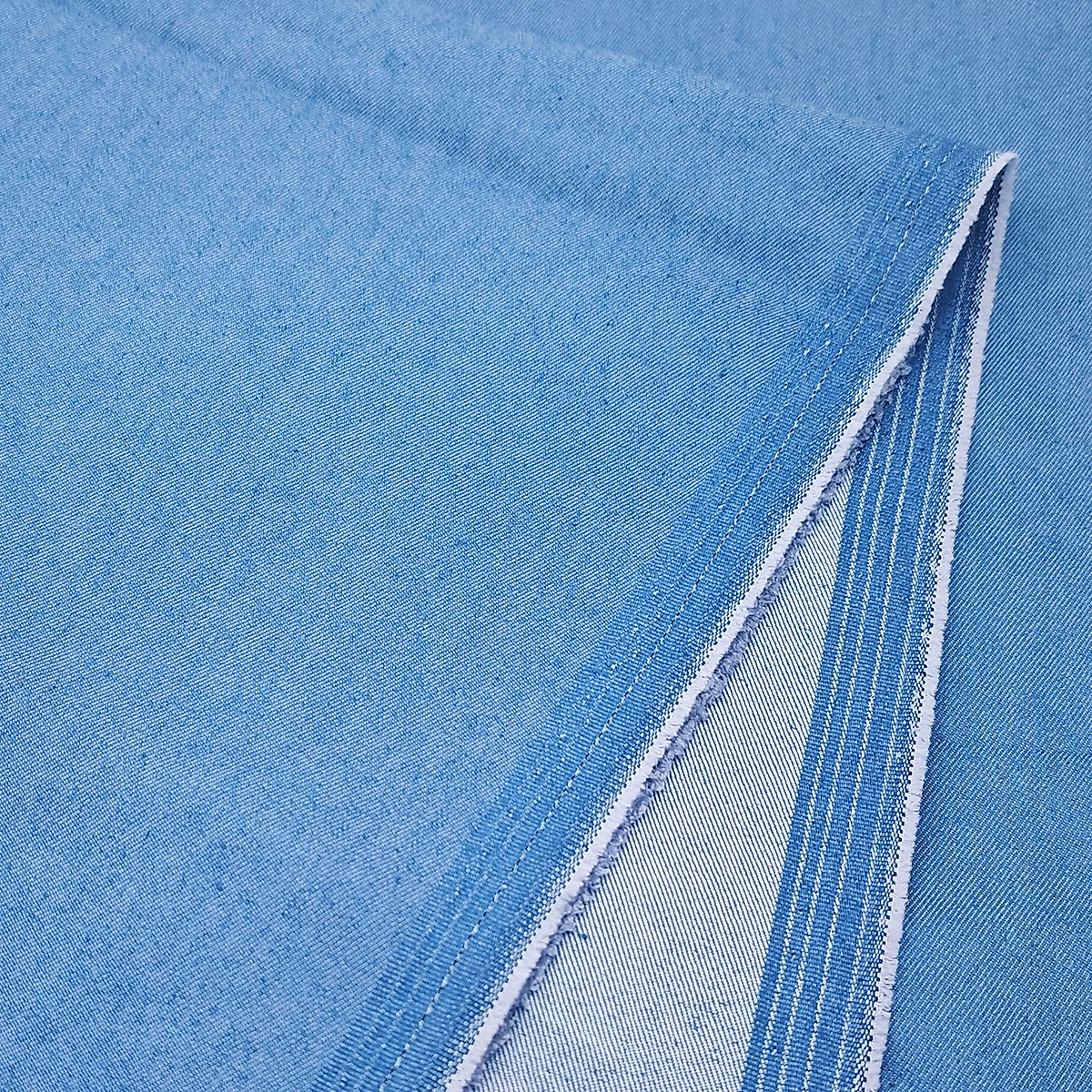 1 Yard 8 oz Sky Blue Denim Fabric for Sewing, Crafting Stylish Denim Fabric by The Yard Jean Material Sky Blue Jean Fabric (60''x36'')