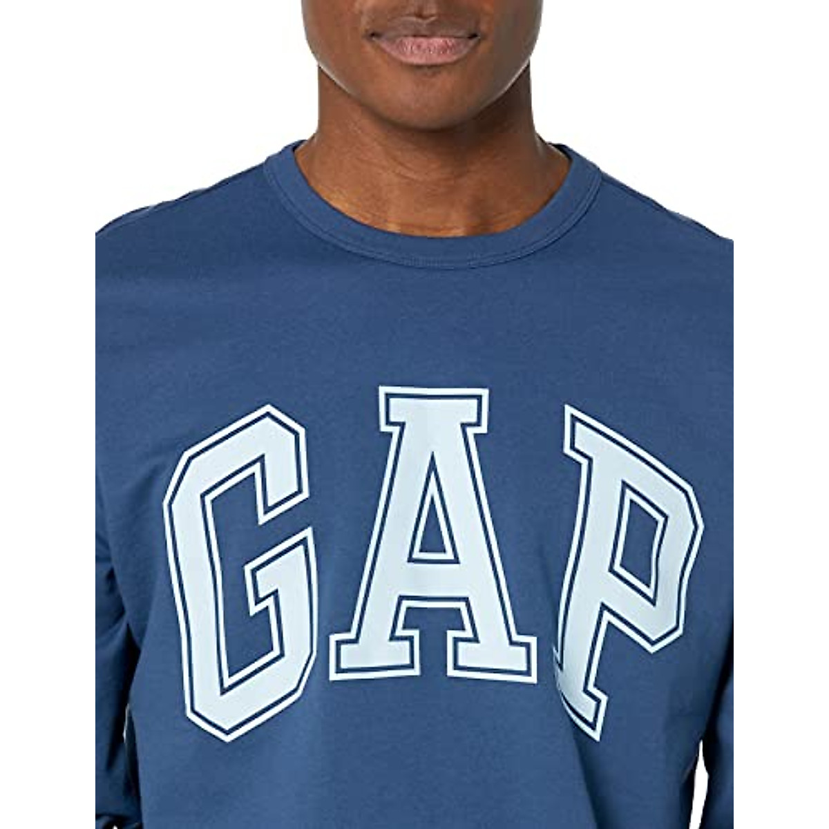 GAP Mens Logo Crew Neck Hoodie BLUE SHADE L