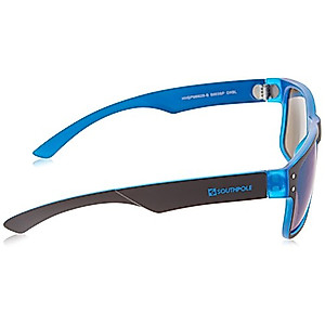SOUTHPOLE 5003SP Classic Mirrored Rectangular UV400 Protection-Cool Sunglasses for Men, 55 mm, Black & Blue