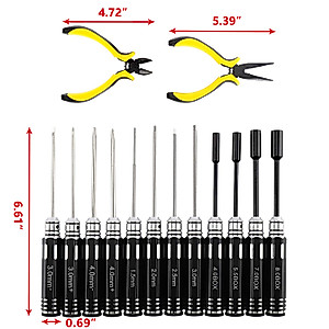 HYDDNice 18 in 1 RC Tools Kit for RC Car Boat Quadcopter Helicopter Multirotors Models