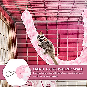 PATKAW Hamster Hanging Toy Rat Toys Bird Rope Perch Swing Toy for Cage Accessories Climbing Exercising Pink White