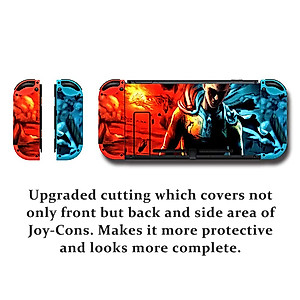 GilGames Decals Vinyl Skin Cover for Nintendo Switch, Game Full Set Protector Wrap Stickers Joint Protective Faceplate Console Dock