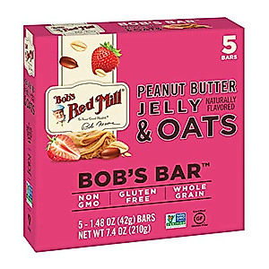 Bob's Red Mill Peanut Butter Jelly & Oats Bob's Bar 1.48 Ounce (Pack of 5)