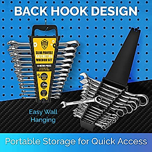 TOOLGUARDS Ratcheting Wrench Set 26 Pieces INCH/MM slim profile with Rack Organizer - Wrenches - 100% Lifetime Satisfaction Guarantee
