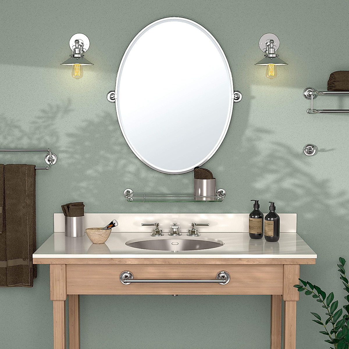 Gatco 1465 Premier Tempered Glass Shelf, Chrome