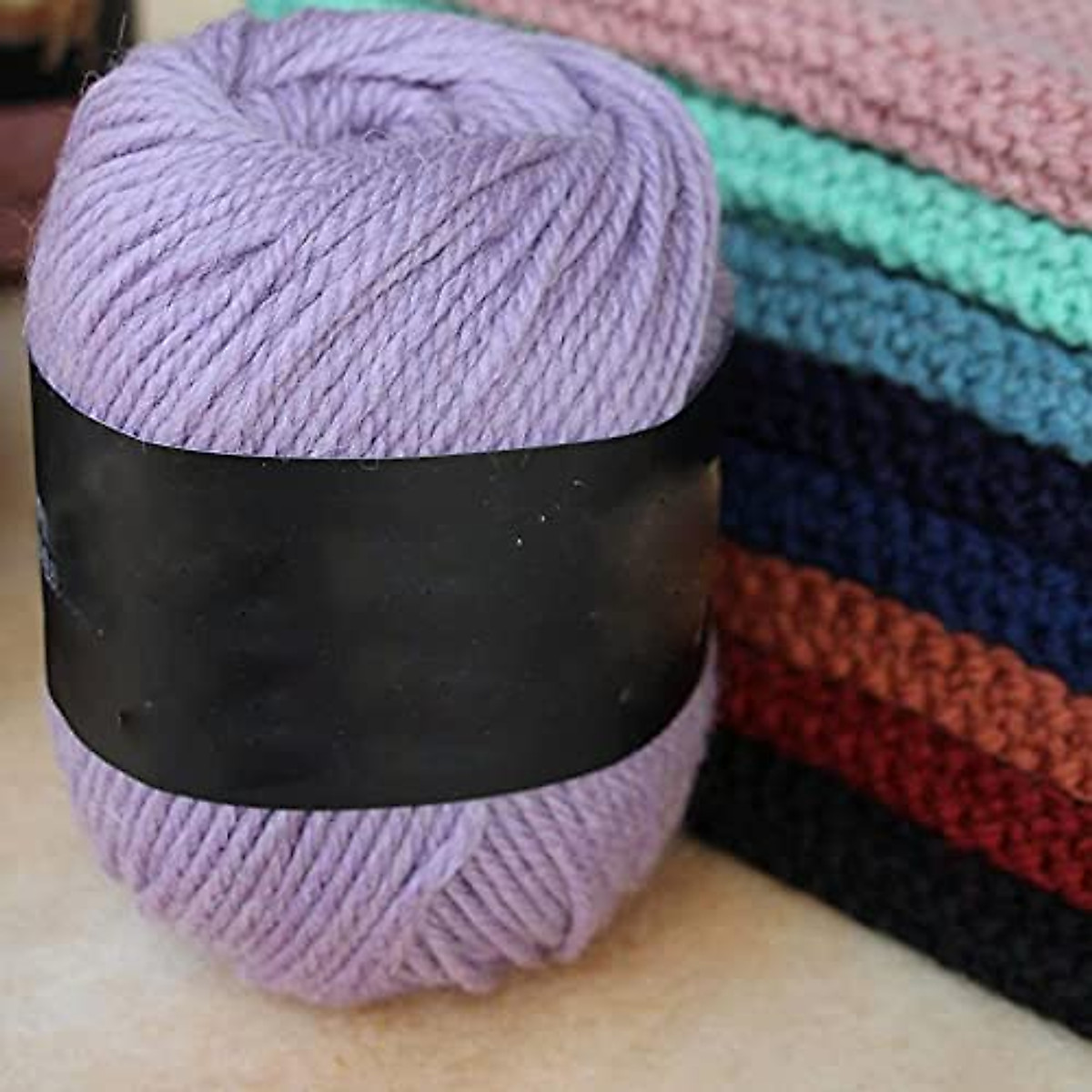 Yarn Knitting Crocheting 100G/Ball Milk Sweet Soft Cotton Baby Knitting Wool Yarn Thick Yarn Fiber Velvet Yarn Hand Knitting Wool Crochet Yarn for DIY Sweater-16 Dark Blue_4Pcs