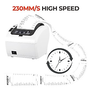 MUNBYN Receipt Printer, Thermal Receipt Printer Works with Windows Mac Chromebook Linux Cash Drawer, USB/Ethernet Port 80mm Printer for POS, High-Speed Auto-Cutter Wall Mount, ESC/POS, ITPP047