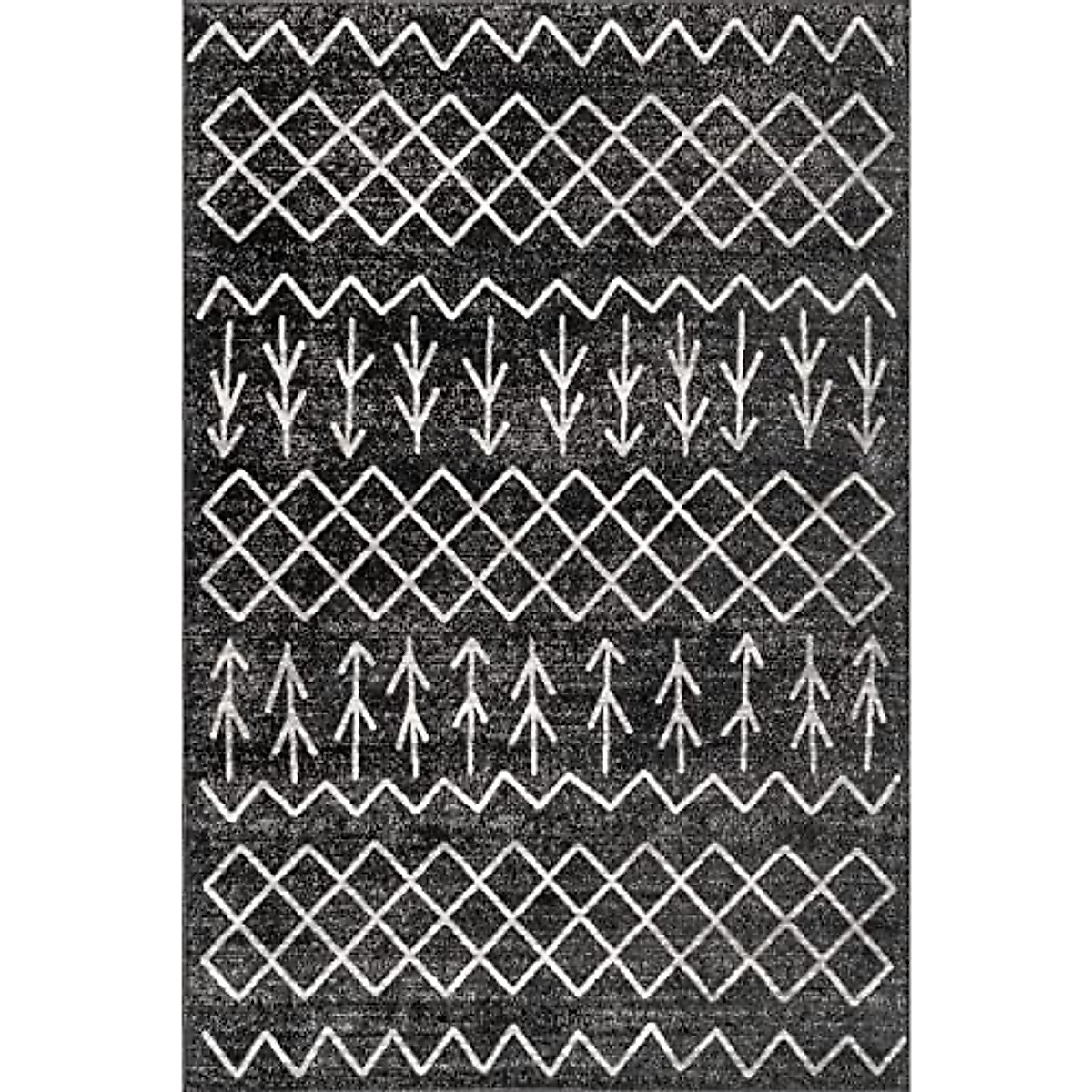 nuLOOM Malia Machine Washable Moroccan Area Rug, 8x10, Grey