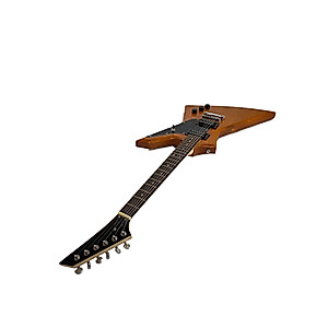 Full Size Right Handed Rock Style Electric 6 String Guitar, Solid Wood Body and Bolt on Neck, Cable and Allen Wrench, Color: Natural Brown
