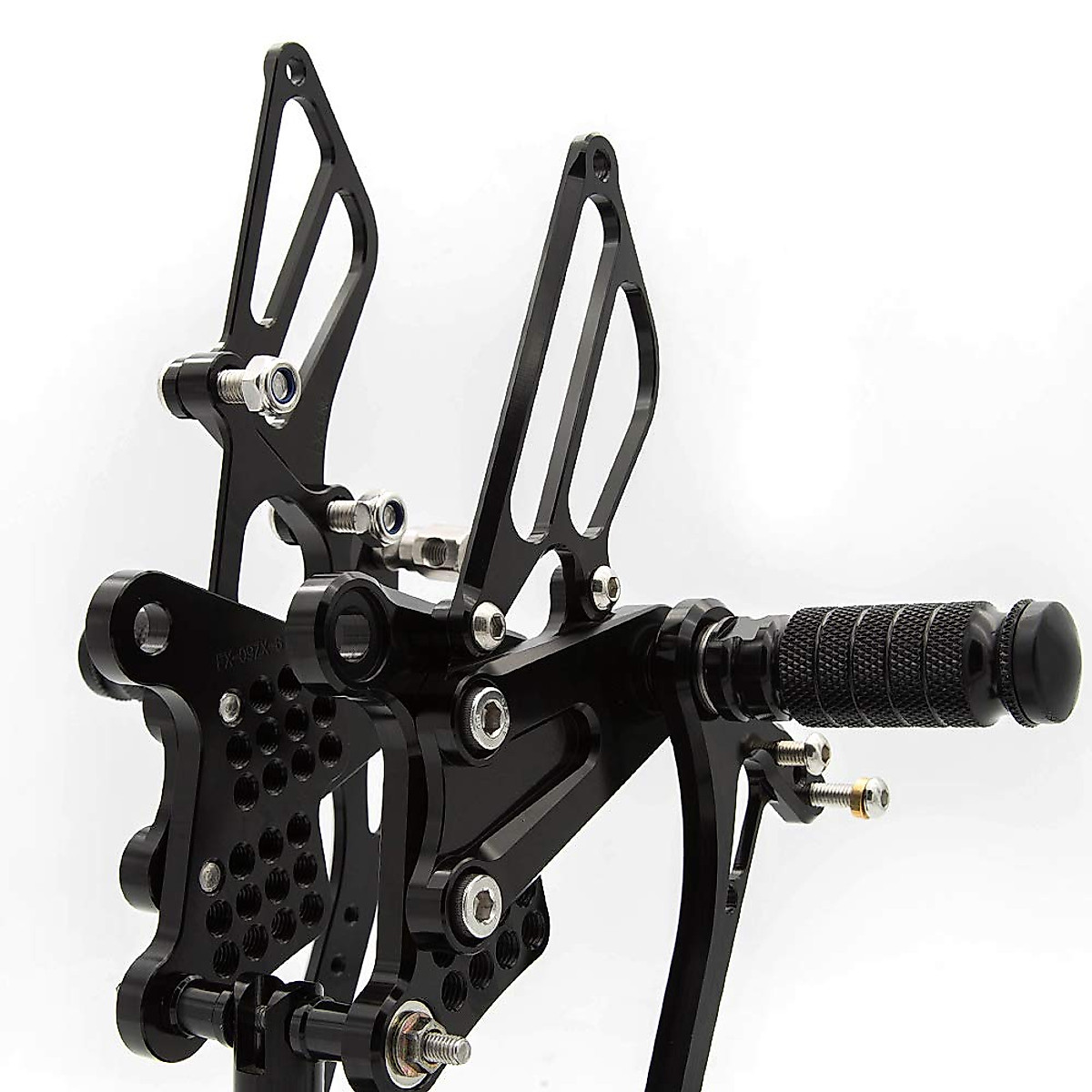 CNC ZX6R 09-20 Motorcycle Adjustable Rearsets Foot Pegs Rear Set Footpeg Brake Shift Pedal Compatible with Ninja 600 ZX6R ZX636 2009-2020 Black