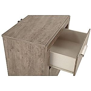 Signature Design by Ashley Culverbach Modern 2 Drawer Nightstand with 2 USB Charging Stations, Weathered Gray