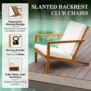 IDZO Natural 3-Piece Patio Bistro Sets with Foldable 400lbs Weight Endurance Chairs, a 220lbs Shelf Table, Made from FSC-Certified Acacia Wood, Featuring Washable Cushions and an Ergonomic Design