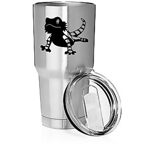 Smooth Body Tumbler Stainless Steel Vacuum Insulated Travel Mug Cup Gift Bearded Dragon Lizard (30 oz, Stainless Steel)